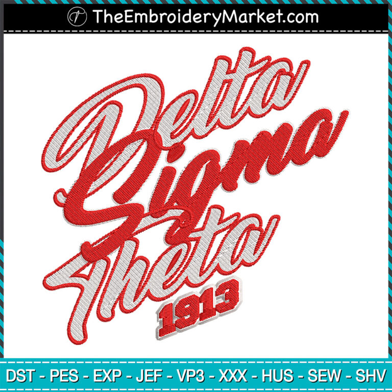 Delta Sigma Theta 1913 Logo Embroidery Designs File, Historically Black ...