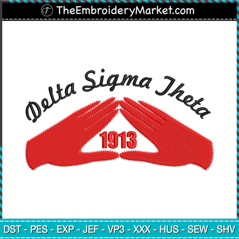 Delta Sigma Theta 1913 Hand Sign Embroidery Designs File, Historically ...