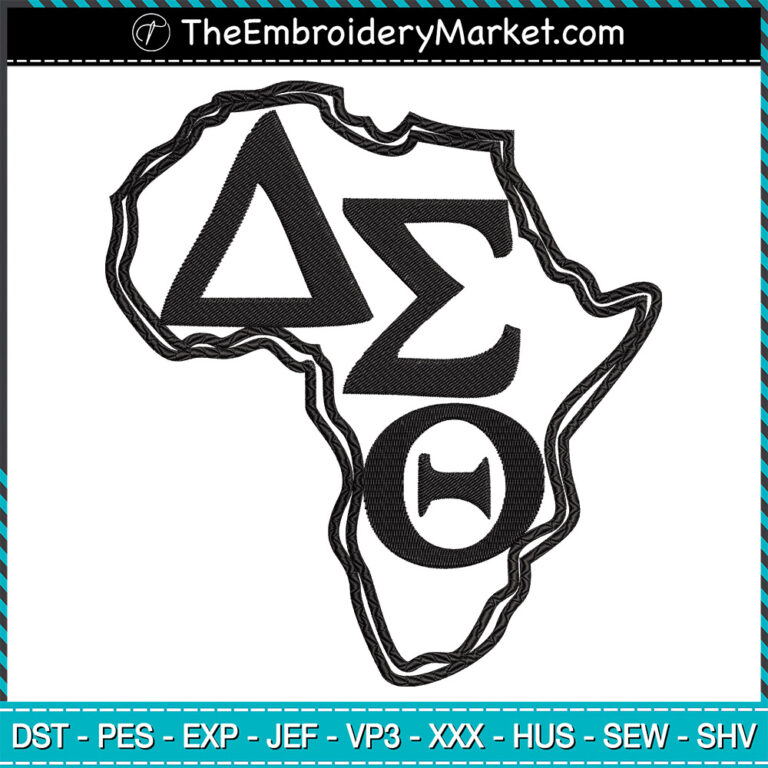 Africa Outline Head Delta Sigma Theta Embroidery Designs File ...
