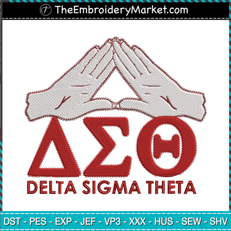 Hand Sign Delta Sigma Theta 1913 Embroidery Designs File, Historically ...