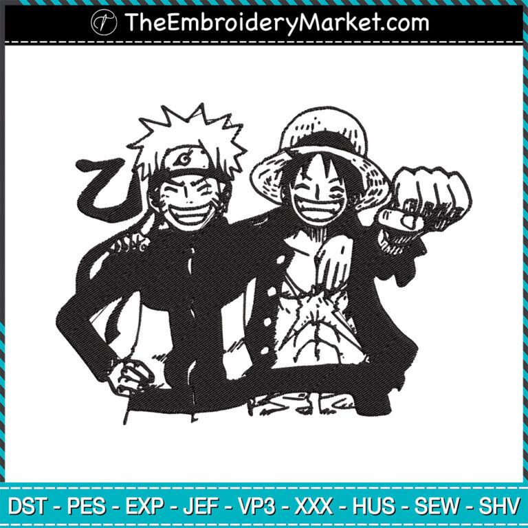 Straw Hat Pirate Crew One Piece Embroidery Designs File, One Piece ...