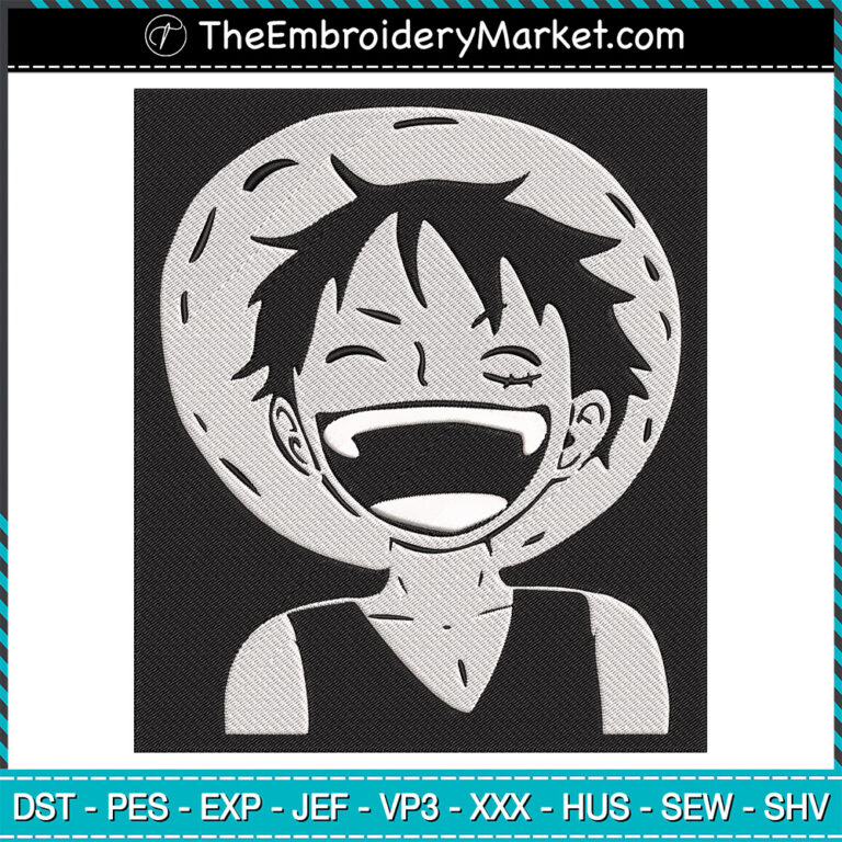 Luffy Laugh Embroidery Designs File, One Piece Machine Embroidery ...