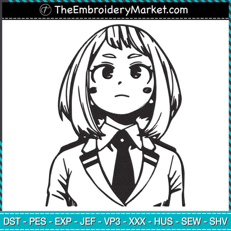 Ochako Uraraka Cool Girl Embroidery Designs File, My Hero Academia ...