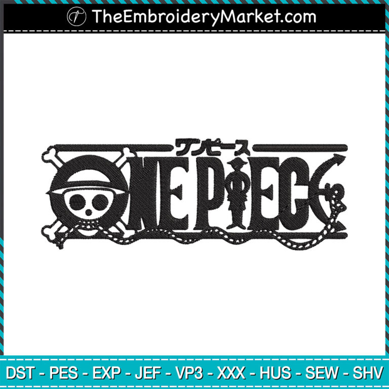 One Piece Logo Black Embroidery Designs File, One Piece Machine ...