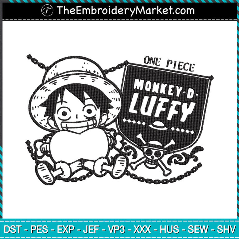 One Piece Monkey D Luffy Child Embroidery Designs File, One Piece ...
