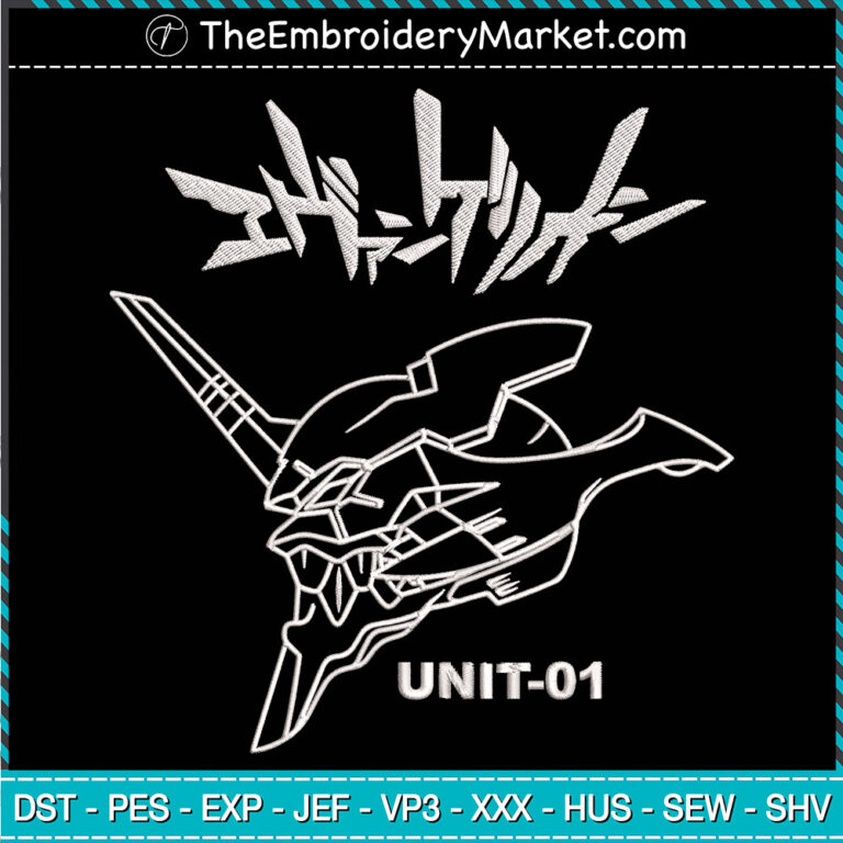 Evangelion EVA Unit 01 Embroidery Designs File, Neon Genesis Evangelion ...