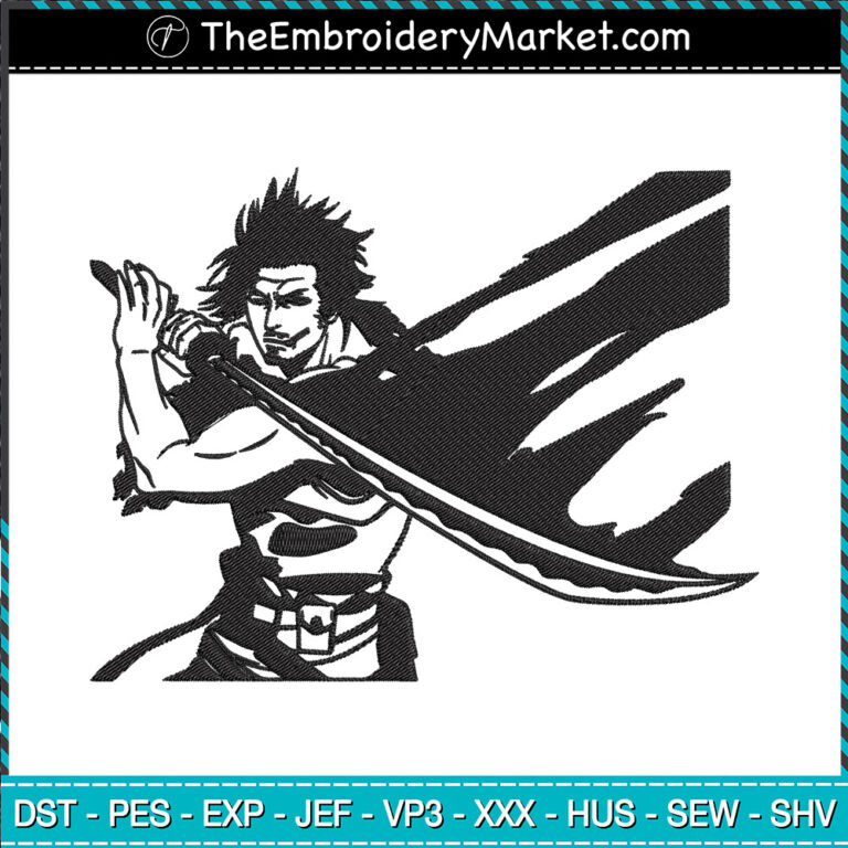 Yami Sukehiro Attack Embroidery Designs File, Black Clover Machine ...