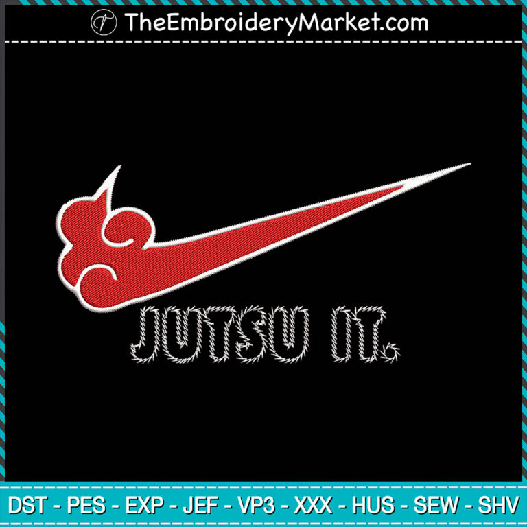 Jutsu It Nike Embroidery Designs File, Nike Machine Embroidery Designs, Embroidery PES DST JEF ...