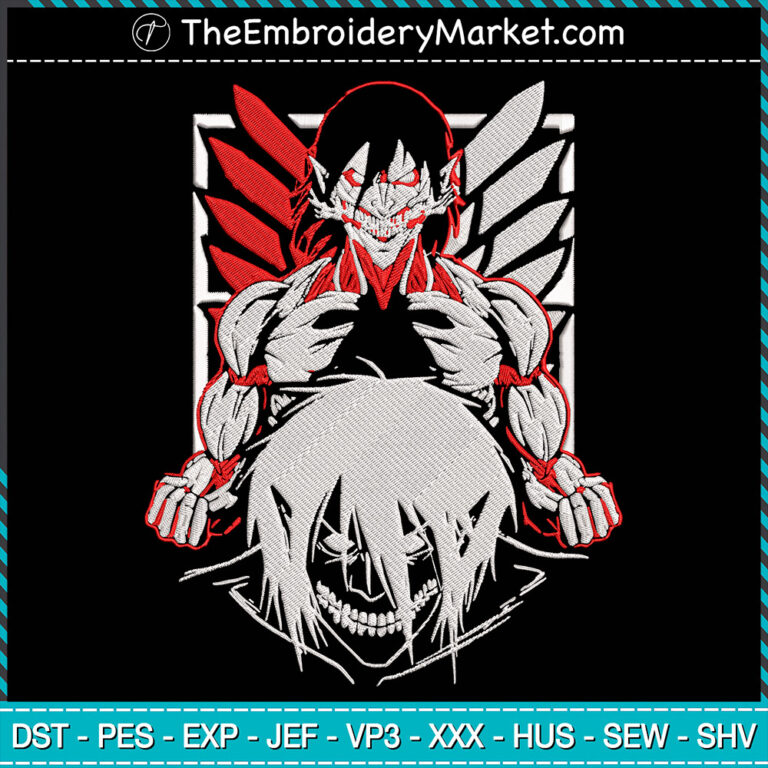 Attack On Titan Embroidery - The Embroidery Design Market