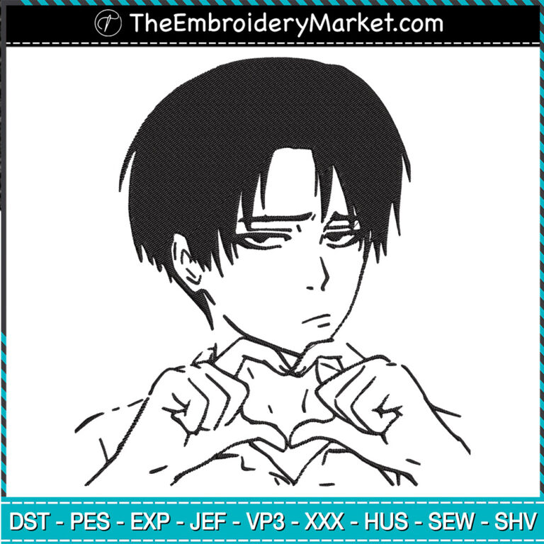 Levi Ackerman Love Hand Embroidery Designs File, Attack On Titan ...
