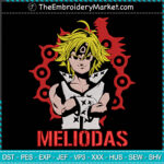 Meliodas Embroidery Designs File, The Seven Deadly Sins Machine ...