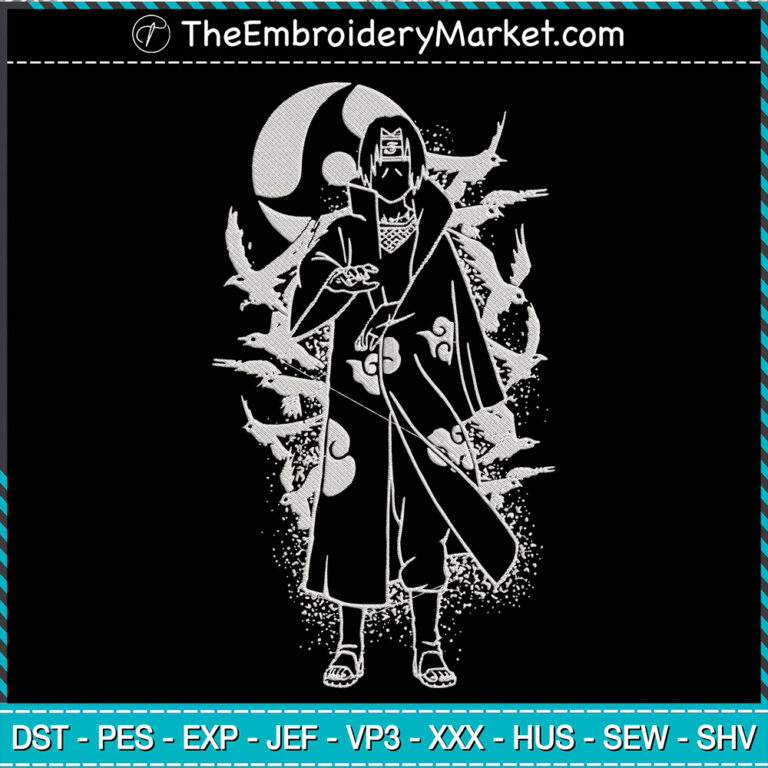 Akatsuki Uchiha Itachi Embroidery Designs File, Naruto Machine ...