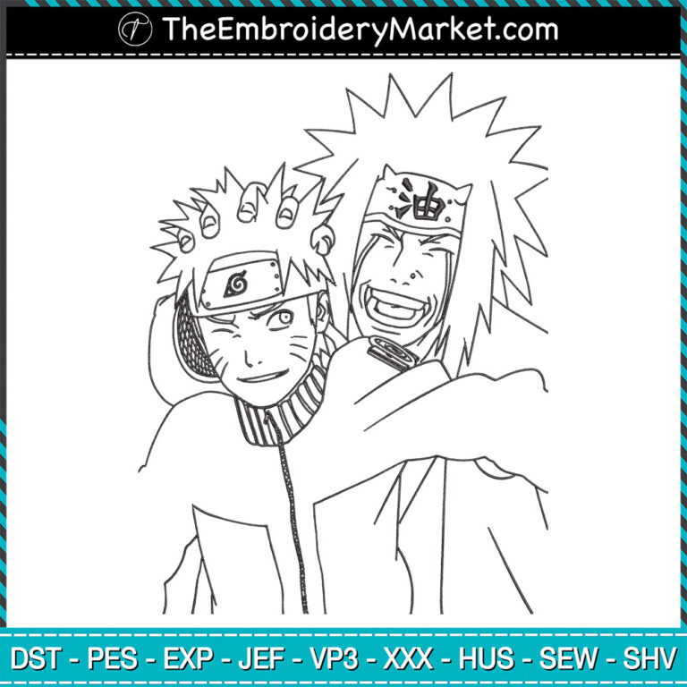 Naruto and Jiraiya Embroidery Designs File, Naruto Machine Embroidery ...