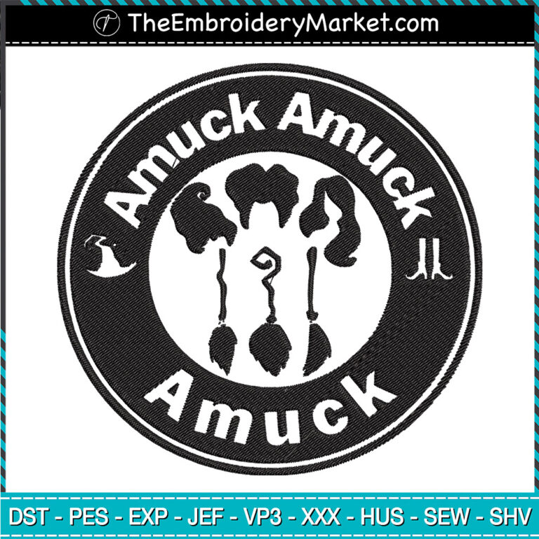 Hocus Pocus Amuck Amuck Embroidery Designs File, Halloween Machine ...