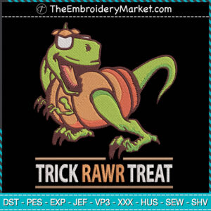 Trick Rawr Treat Dinosaurs Embroidery Designs File, Halloween Machine ...