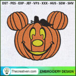 Pumpkin Mickey Embroidery Designs File, Halloween Machine Embroidery ...