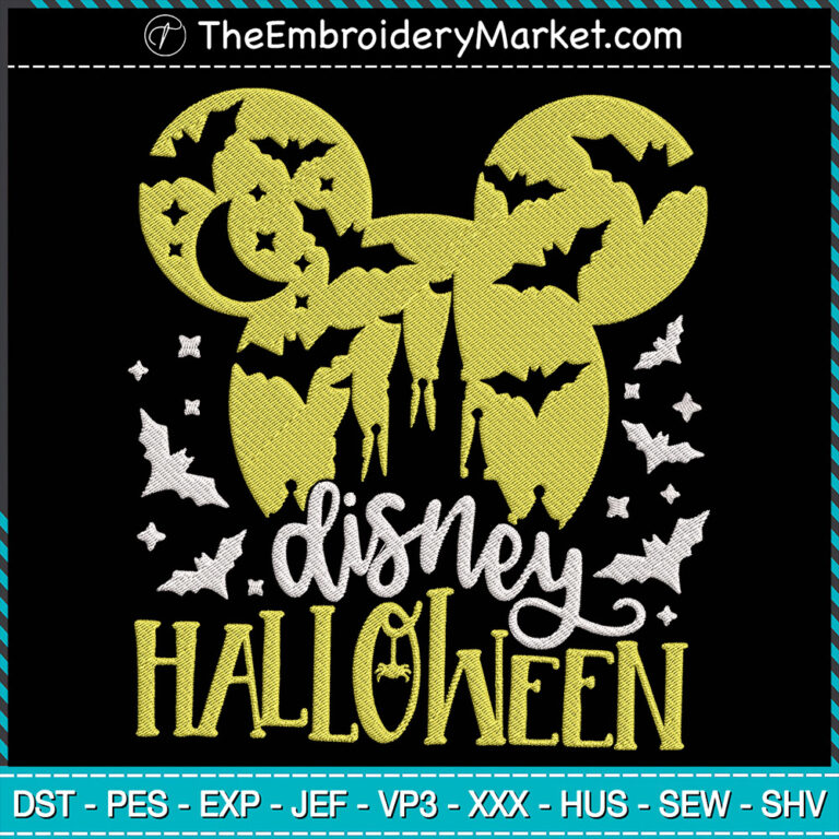 Disney Castle Halloween Night Embroidery Designs File, Halloween ...