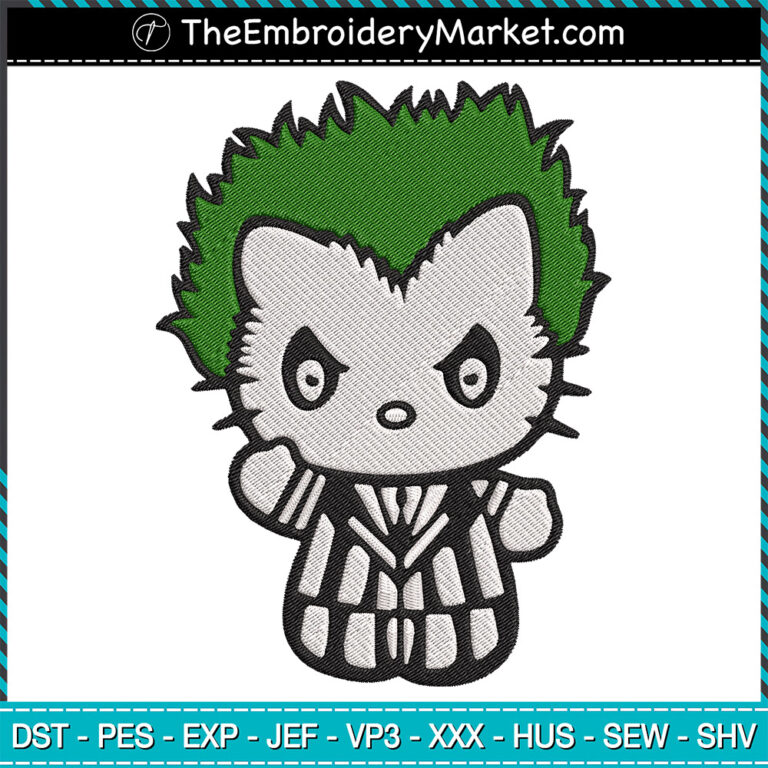 Hello Kitty Beetlejuice Cute Embroidery Designs File, Halloween Machine ...