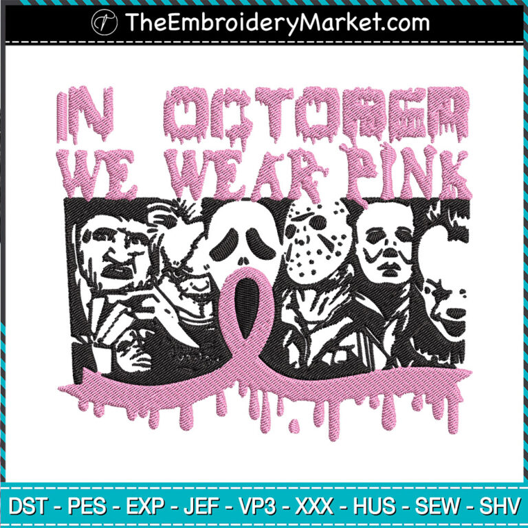 Horror Friends Halloween Embroidery Designs File, Halloween Machine ...