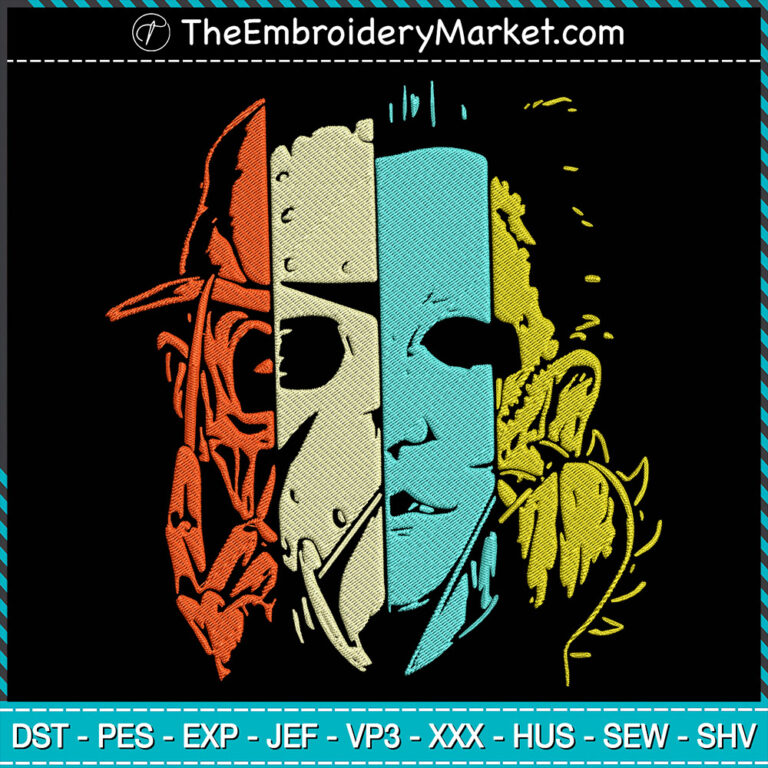 Horror Movies And Chill Distressed Solid Embroidery Designs File ...