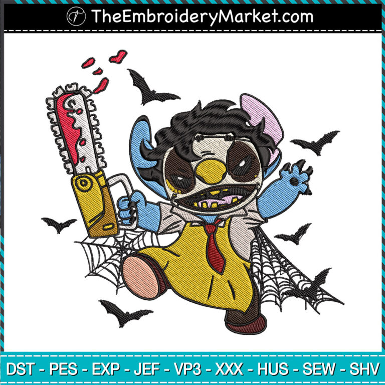 Leatherface Stitch Halloween Embroidery Designs File, Halloween Machine ...