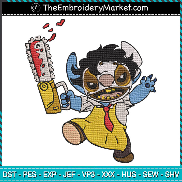 Leatherface Stitch Funny Halloween Embroidery Designs File, Halloween ...