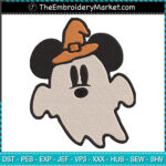 Ghost Mickey Mouse Embroidery Designs File, Halloween Machine ...
