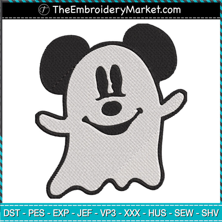 Mickey Mouse Ghost Embroidery Designs File, Halloween Machine ...