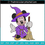 Mickey Mouse Witch Embroidery Designs File, Halloween Machine ...