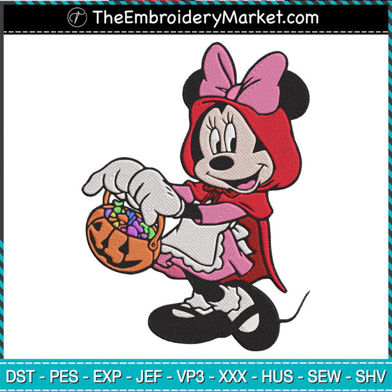 Minnie Mouse As Little Red Riding Hood Embroidery Designs File ...