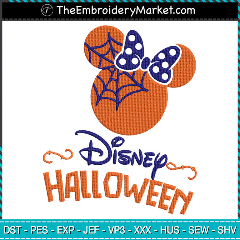 Minnie Mouse Head Disney Halloween Embroidery Designs File, Halloween ...