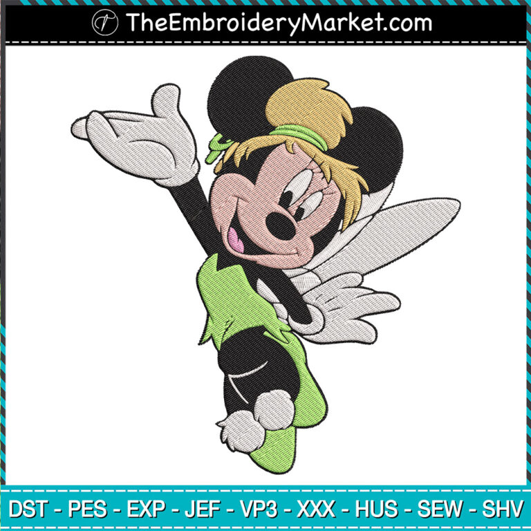 Minnie Mouse Tinker Bell Embroidery Designs File, Halloween Machine ...