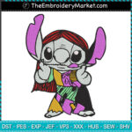 Stitch Sally Embroidery Designs File, Halloween Machine Embroidery ...