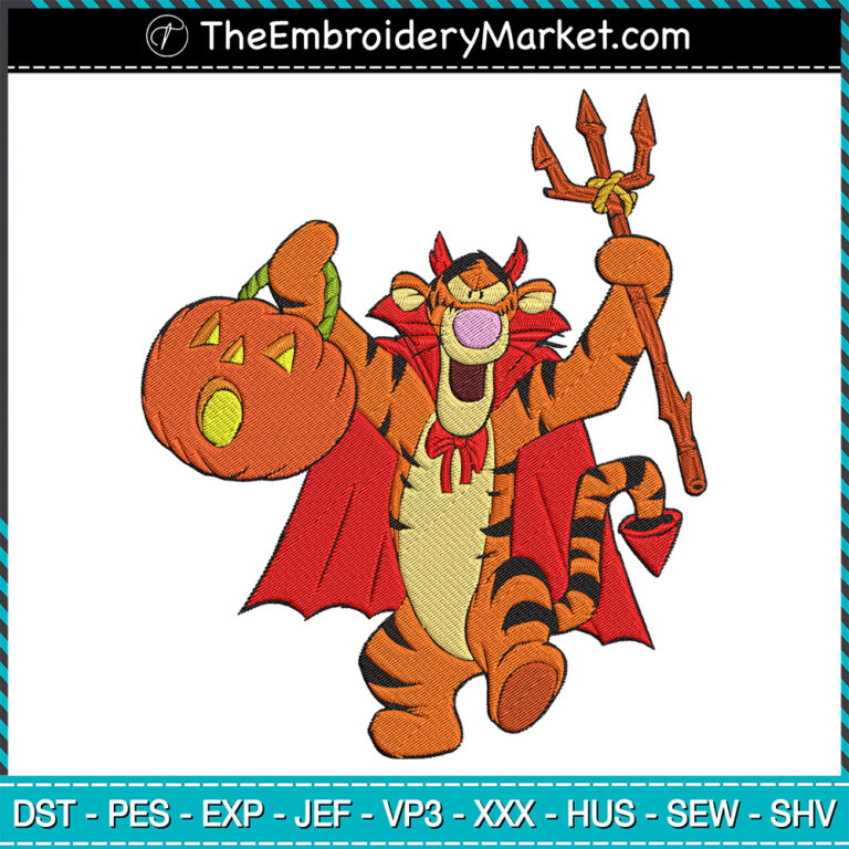 Tigger Halloween Embroidery Designs File, Halloween Machine Embroidery ...