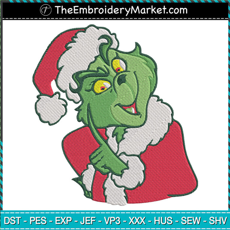 Grinch Christmas Body Embroidery Designs File, Christmas Machine ...