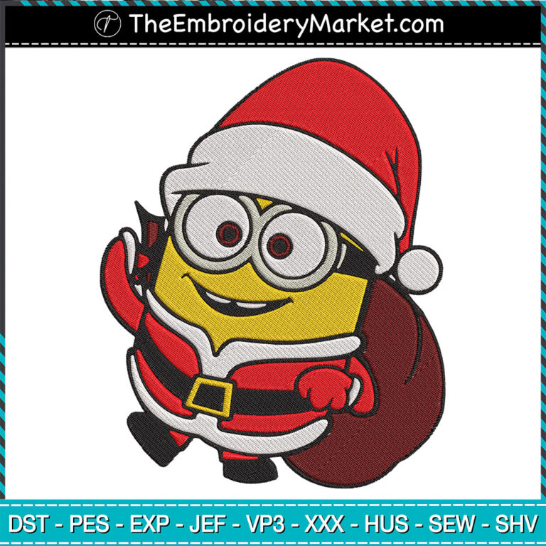 Santa Minion Christmas Embroidery Designs File, Christmas Machine ...