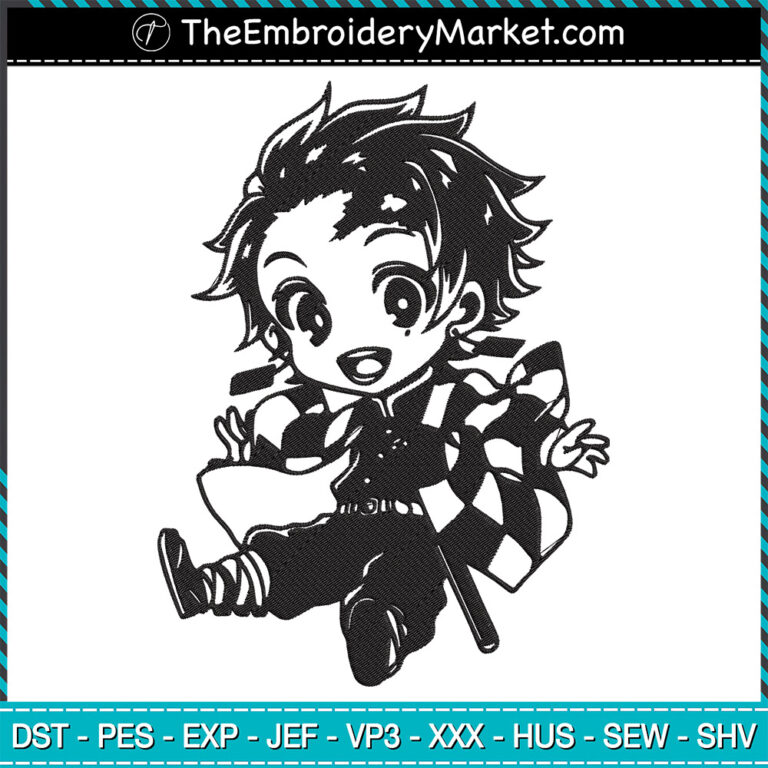 Kamado Tanjiro With Mask Embroidery Designs File - The Embroidery ...