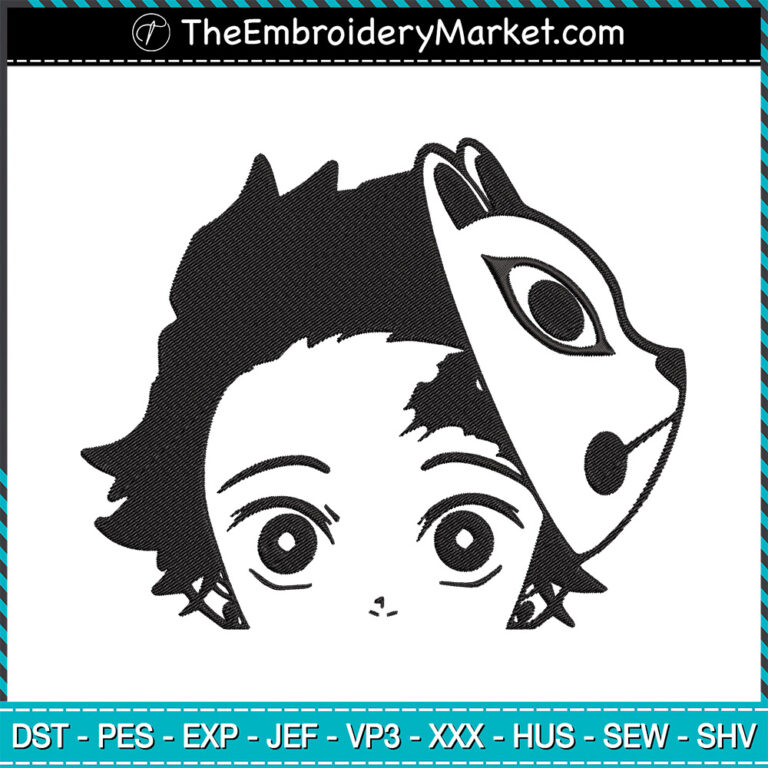 Kamado Tanjiro With Mask Embroidery Designs File - The Embroidery ...