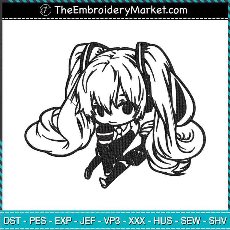Hatsune Miku Chibi Embroidery Designs File - The Embroidery Design Market
