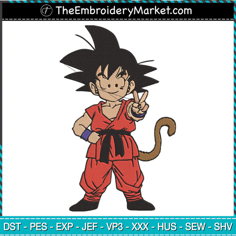 Son Goku Cute Embroidery Designs File - The Embroidery Design Market