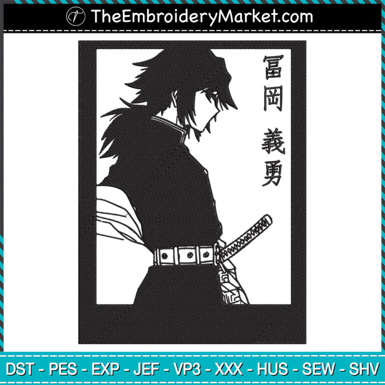 Tomioka Giyuu Embroidery Designs File - The Embroidery Design Market