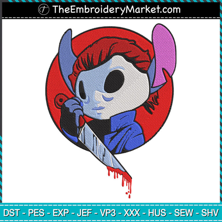 Chucky Stitch Halloween Embroidery Designs File - The Embroidery Design ...